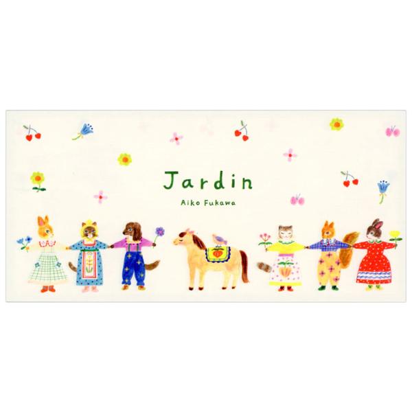 おしゃれなワンピースを着たどうぶつや、かわいいお花が描かれた、イラストレーター布川愛子の一筆箋。蛍光のインクを使っているので、とっても華やか！美濃和紙のざらりとした風合いもお楽しみいただけます。◇一筆箋（1枚）：80×167mm （縦柄・横...