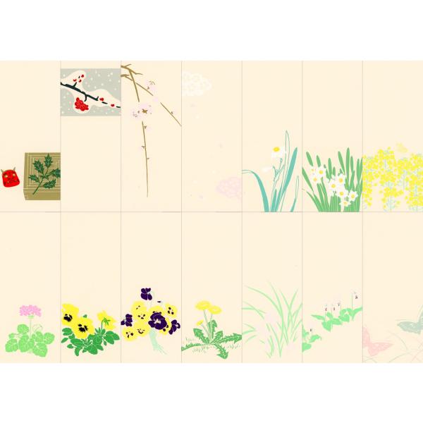 冬から春の草花・アイテムをあしらった鳩居堂のハガキ14枚（14柄）をセットにしました。さりげなく上品な絵柄で、ちょっと和風の大人っぽい絵葉書です。季節のご挨拶だけでなく、海外へのお便りやお土産にもご使用いただけます。水性・油性・毛筆どれでも...