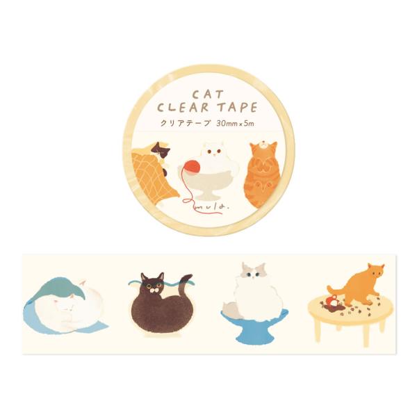 貼ってはがせるマットタイプの、幅30mm×長さ5mのクリアテープです。すりガラスのような透明感とさらっとした質感で、かわいくも甘さ控えめなデザイン。モチーフ部分は不透明なのでイラストがくっきりと目立ち、色のついた紙やクリア素材の物に貼ると、...