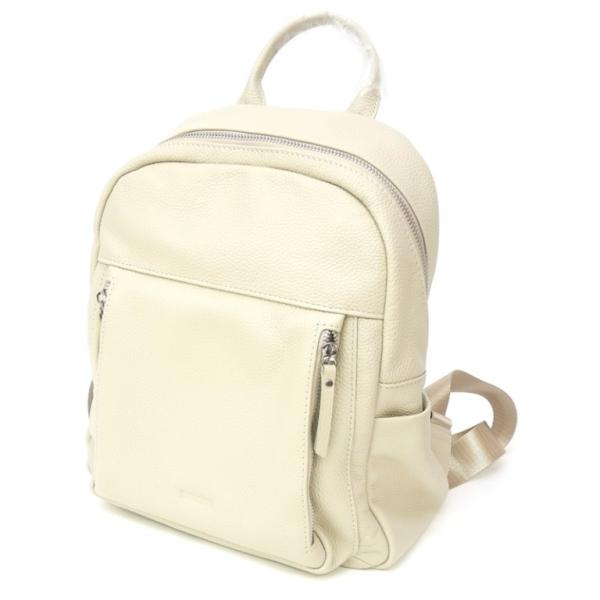 【ブランド名】: バルコス BARCOS　【商品名】: シュリンクレザー リュックサック　【サイズ】: W:27cm*H:31cm*D:11cm　【カラー】: オフホワイト　【付属品】: 本体のみ（付属品はありません）　【ランク】: 中古A...