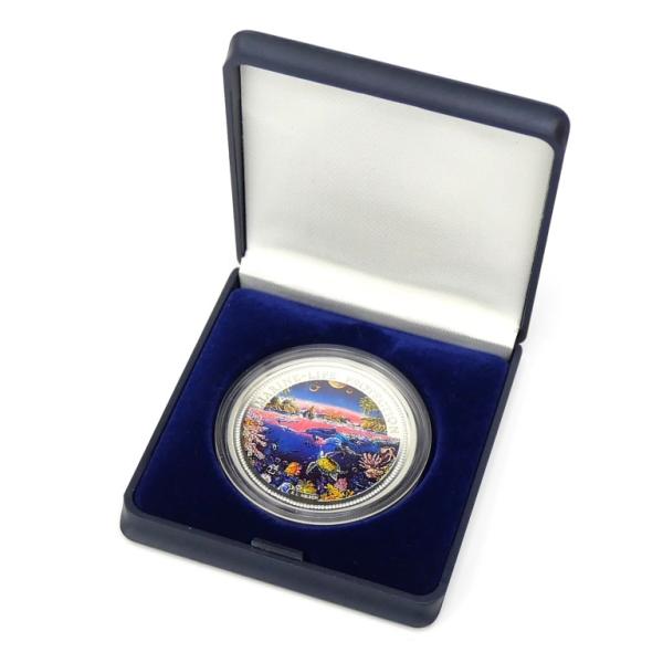 【商品名】: パラオ 海洋生物保護 5ドルカラー銀貨 1993年 シルバーコイン　【サイズ】: /直径:37mm 重さ:25.0ｇ　【付属品】: ケース（画像に掲載されているもののみ付属します）　【ランク】: 展示未使用品　/未使用品のきれ...