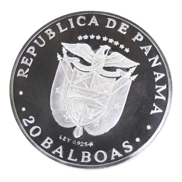 【商品名】: 20バルボア銀貨 シモン・ボリバル 1973年 シルバーコイン　【サイズ】: /総重量:132.5g/直径:6cm　【付属品】: 本体のみ（付属品はありません）　【ランク】: 中古A〜Bランク/多少の小キズや変色などある並品で...