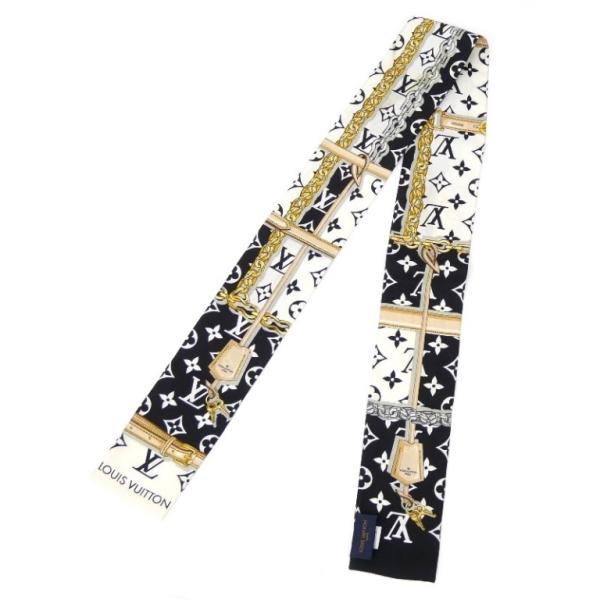 【ブランド名】: ルイ・ヴィトン LOUISVUITTON　【商品名】: バンドー・モノグラム コンフィデンシャル スカーフ/M78656　【サイズ】: W:117cm*H:8cm　【素材】: シルク　【カラー】: ノワール　【付属品】: ...