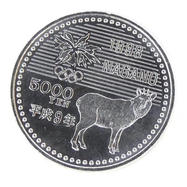 【商品名】: H9 長野オリンピック 記念硬貨 5千円銀貨 アイスホッケー 記念貨幣　【サイズ】: /直径:30mm 重さ:15ｇ　【付属品】: 本体のみ（付属品はありません）　【ランク】: 中古A〜Bランク/多少の小キズやくすみ、変色など...