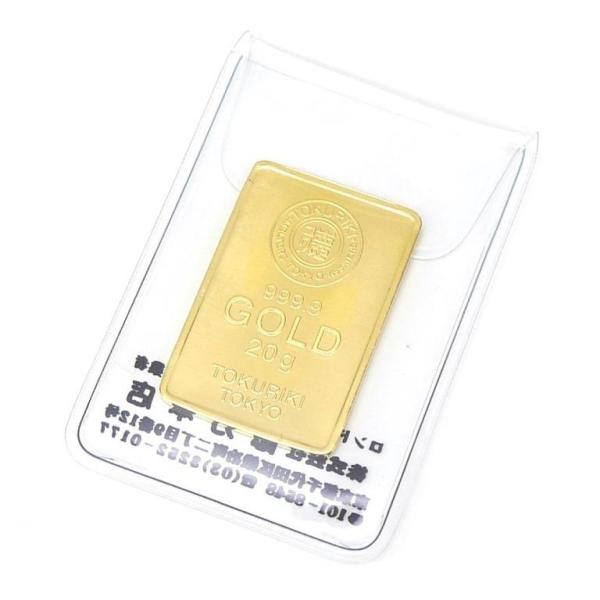 【ブランド名】: 徳力本店　【商品名】: 純金 インゴット ゴールドバー 24金 20g K24 金塊　【サイズ】: W:22.1mm H:33.2mm D:1.5mm/総重量:20g　【付属品】: 弊社発行品質保証書　【ランク】: 新品N...