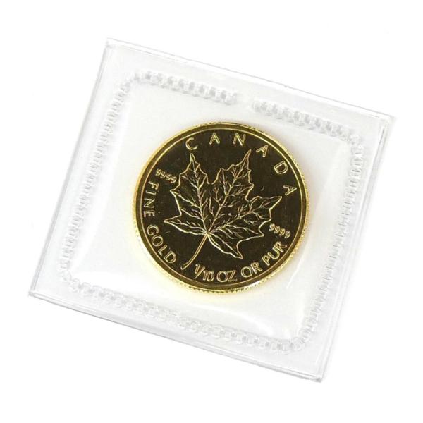 【商品名】: メイプルリーフ金貨 1/10oz 2010年 メープルリーフ金貨 1/10オンス 純金 コイン K24　【サイズ】: /直径:16mm 重さ:3.1ｇ　【付属品】: 本体のみ（付属品はありません）　【ランク】: 展示未使用品　...