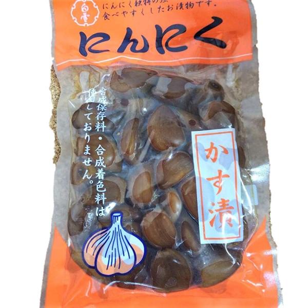 「商品情報」清酒「白雪」の熟成した酒粕に漬け込まれています。 ニンニク独特の強いにおいを抑え食べやすくなっています。 お酒やご飯のお供に最適です。「主な仕様」内容量　100ｇ原材料：にんにく　漬け原材料(酒粕,砂糖，みりん粕，酒精，食塩）保...