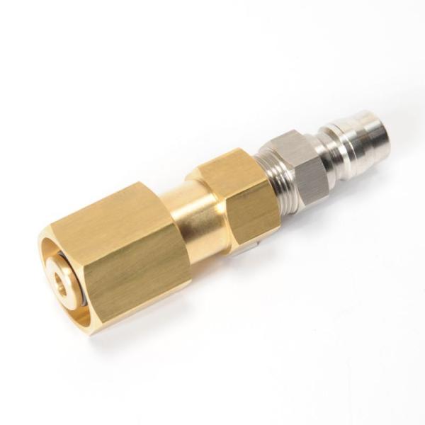 ケルヒャーHDシリーズEasy!Lockの洗浄機・トリガーガンをワンタッチカプラー3/8プラグへ変換するカプラーです。Easy!Lockの洗浄機またはトリガーガンの高圧ホース接続部へ取り付けることで、ワンタッチカプラー3/8プラグへ変換し、...
