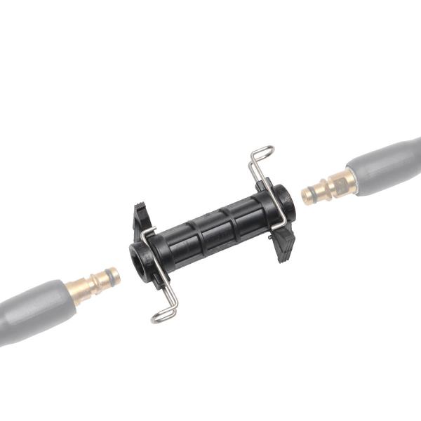 ケルヒャー社外品ホース連結簡易コネクターKシリーズ用クイック式ホース同士を連結できるコネクターになります。状況に応じて長く使用するときに、この部材によって延長ができますので大変便利な商品です。◇対応トリガーガン（画像参照）この2種類のガンの...