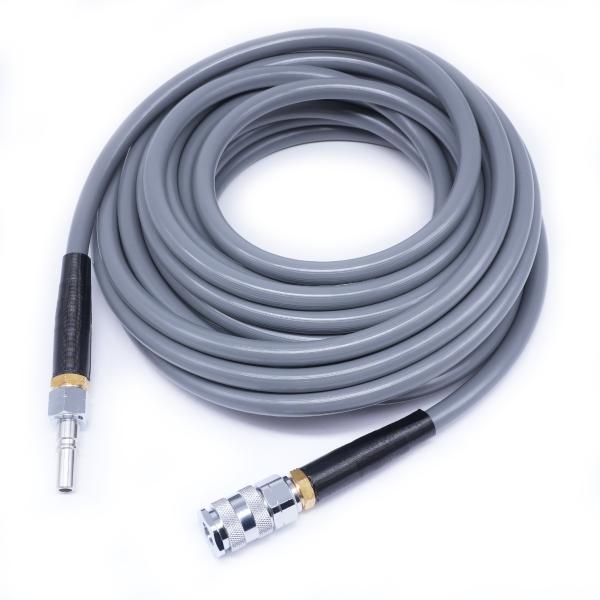 ワンタッチ接続 Ｎカプラ付き　ライトグレーホースワンタッチでとても簡単に脱着できるＮカプラ付きのホースです。【パンク防止の「キンクガード」標準装備！】ライトグレーホースに、キンク防止（折曲がり防止）の「キンクガード」が標準装備されました。こ...