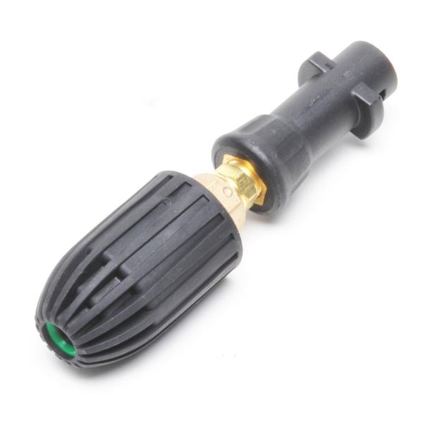 ケルヒャーKシリーズ向けのターボノズルです。ケルヒャーではサイクロンジェットノズルと呼ばれています。直噴（最も洗浄力が高い）を回転させることで、広い範囲を素早く洗浄することができます。以前採用のノズルから、耐久性の高いイタリア製のノズルに変...