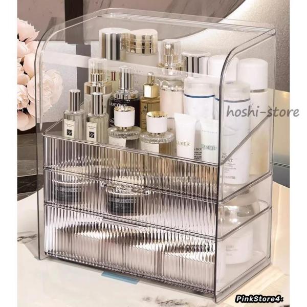 防塵防水加工されているので埃を防ぎ・汚れた場合も水洗い可能。メイク用品を清潔に保つことができます。透明なので中身が一目瞭然。この化粧品収納ボックスは受け取った後そのまま使用できます。水洗いしやすく・汚れても拭くだけで綺麗になります。ベッドル...