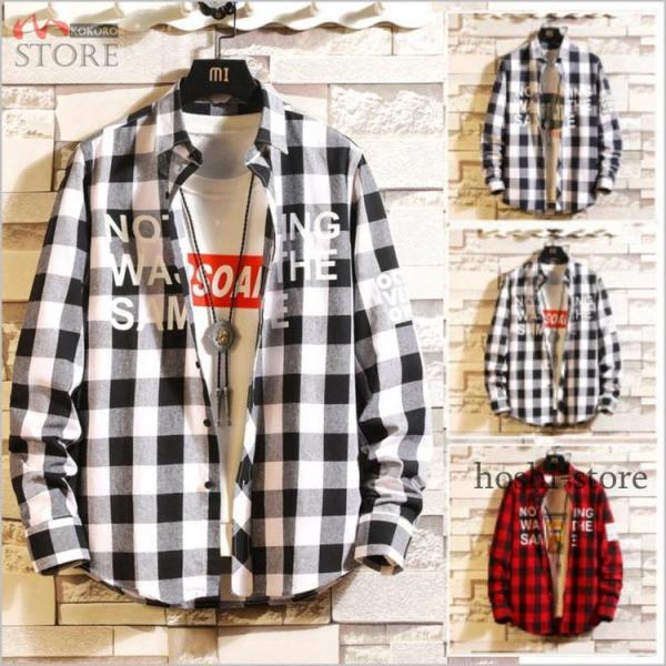 チェックシャツ メンズ ネルシャツ トップス カジュアルシャツ 長袖シャツ おしゃれ 20代 30代 40代 秋冬 秋物色 ブラックホワイト ブラックレッド グレーサイズ XL(Mサイズ相当) 2XL(Lサイズ相当) 3XL(XLサイズ相当...
