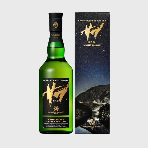若鶴酒造 SAB. NIGHT BLACK サブ. ナイトブラック 700ml ジャパニーズウイスキー カートン付き 46度 三郎丸蒸留所 ブレンデッドウイスキー wakatsuru 贈り物 ギフト