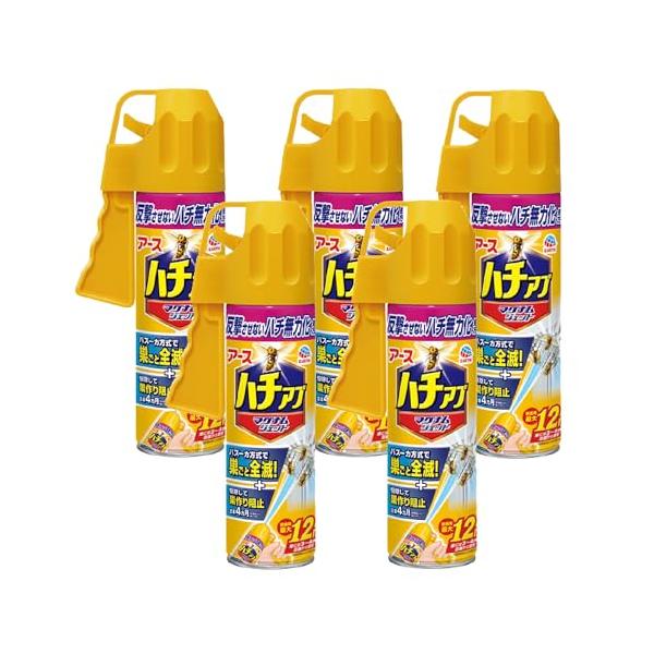 透明/550ミリリットル (x 5)/4901080030917・Size:550ミリリットル (x 5)・パッケージ個数:1・大容量5本パック。たっぷりサイズの蜂用駆除スプレー・飛び回るハチやアブを速効駆除する殺虫剤。巣作り予防効果も。・...