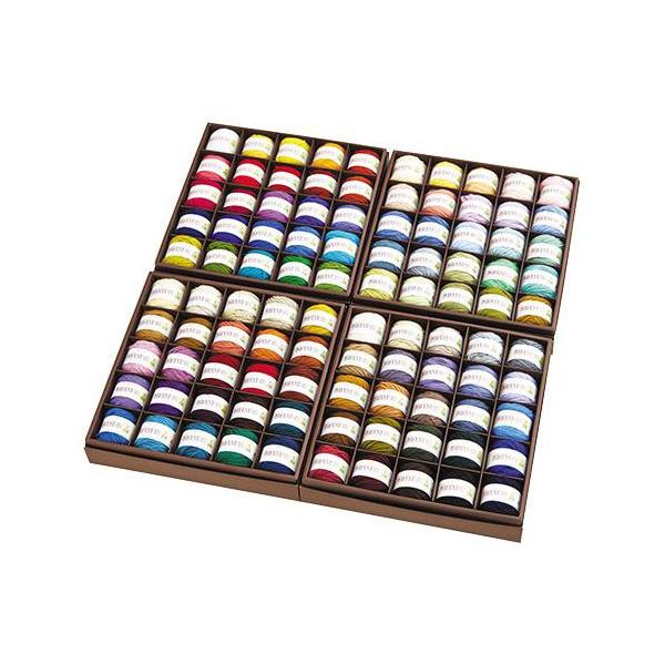 使い方いろいろ!!100色の毛糸セット。毛糸 合太 リッチモア H620-023 パーセントミニ100色セット 各色1玉入1箱 毛 マフラー ニット 帽子 手袋 ハンドメイド
