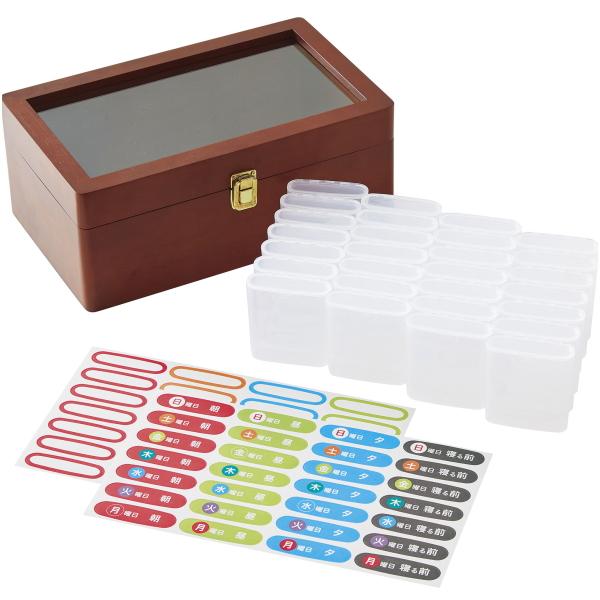 あれ、飲んだっけ？？お薬の飲み忘れを防止！【商品仕様】シリーズ名 -ブランド名 コジットメーカー型番 090052原産国／製造国 中国代表カラー ブラウン本体奥行 19cm本体横幅 30cm本体高さ 12cm材質 収納ボックス：竹、アクリル...