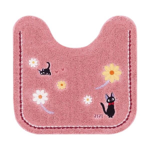 黒猫ジジのキュートなトイレタリーシリーズ花さんぽ トイレタリー トイレマット 約58×60cm  ピンク センコー 魔女の宅急便 ジジ 黒猫 猫 ネコ マット 新生活 サニタリー スタジオジブリ