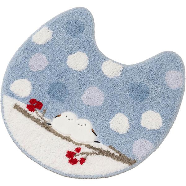 「シマエナガ」の姉弟に癒されるトイレマット。S.D.S シマエナガちゃん トイレマット 約60×60cm ブルー センコー トイレ トイレタリー 雪の妖精 ふわふわ かわいい 人気 鳥 小鳥 ことり とり トリ 北海道 ふゆ 洗濯可 ウォッ...