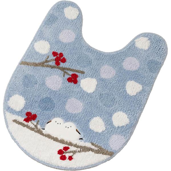 雪の妖精とも呼ばれる、シマエナガちゃんトイレマットS.D.S シマエナガちゃん トイレマット ロング丈 約80×60cm ブルー センコー トイレ トイレタリー 雪の妖精 ふわふわ かわいい 人気 鳥 小鳥 ことり とり トリ 北海道 ふゆ...