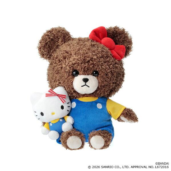 ハローキティをイメージした青いサロペットに赤いおリボン姿のモコモコジャッキーが登場！　【商品仕様】シリーズ名：くまのがっこうブランド名：セキグチメーカー型番：619481コレクションアイテムのテーマ：アニメ・キャラクター関連作品：くまの学校...