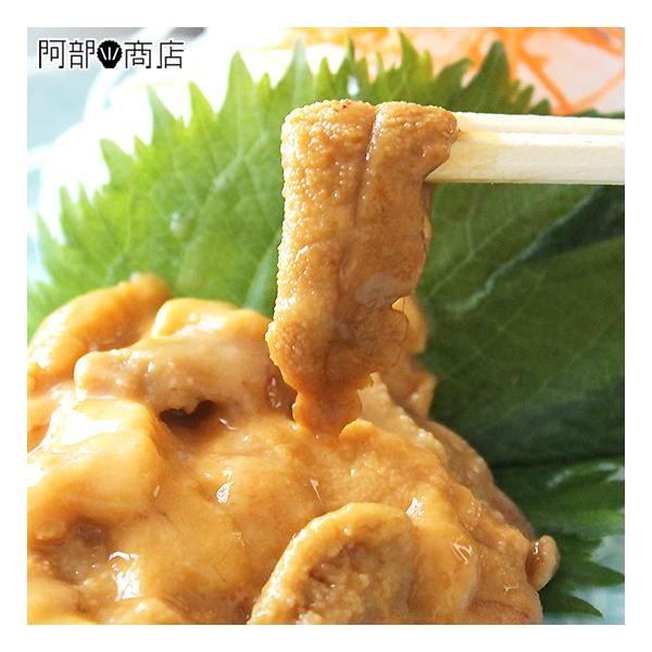 【配送指定不可：入荷次第の発送（5〜8営業日）となります】※時化等で漁に出れない場合、入荷が遅れる可能性もございます。下北の漁師さんが獲った、獲れたてのうにの殻を剥いてそのまま瓶詰めにした【無添加生うに】です。ミョウバンを使用していないので...