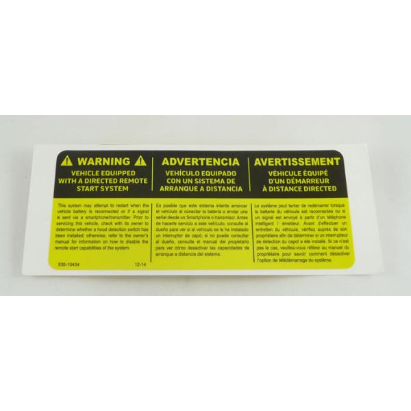 VIPERエンスタ付のセキュリティに付属している「WARNING」のステッカーです。　１枚。サイズ：12cmx5cm