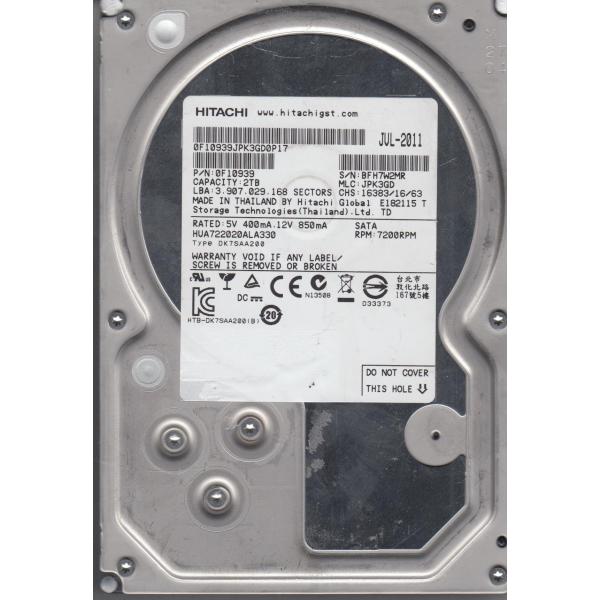 １枚目の商品画像はサンプル画像です。実際に届く商品と異なりますので、2枚目以降の画像が現品画像でございますのでご覧ください。（2枚目以降の画像がない商品もございます）Hitachi 2tb 7.2k ディスク Sata-300 3.5インチ...