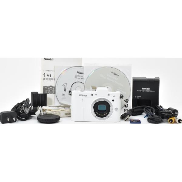 １枚目の商品画像はサンプル画像です。実際に届く商品と異なりますので、2枚目以降の画像が現品画像でございますのでご覧ください。（2枚目以降の画像がない商品もございます）Nikon 1 V1 ボディ ホワイト■商品詳細■ 付属品に関しまして、こ...