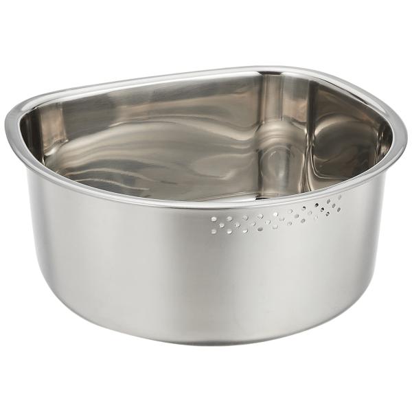 【商品概要】商品サイズ:27.6×25.7×12.3cm商品重量:約540g本体:ステンレス鋼、足部:合成ゴム生産国:中国【商品説明】説明水を流しながら洗っても、中の物が出にくい水切り穴付。シンクをキズつけにくいゴム足付。【商品詳細】ブラン...