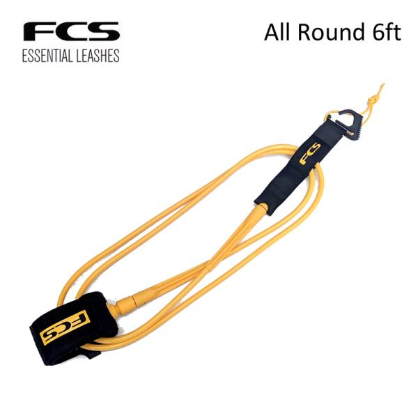 ■メーカー名：FCS エフシーエス■商品名：ALL ROUND ESSENTIAL LEASH 6FT オールラウンド エッセンシャル リーシュ サーフィン用リーシュコード パワーコード■カラー：マンゴー