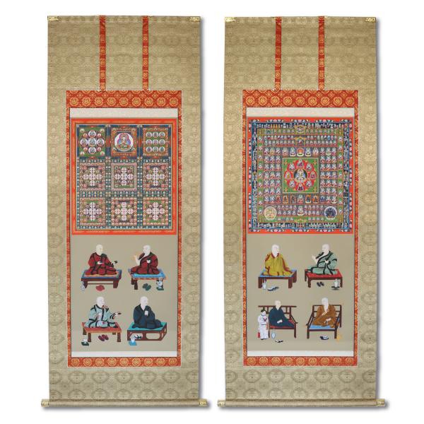 ＜商品説明＞・こちらは金剛界曼荼羅と胎蔵界曼荼羅の掛軸二本がセットになった商品です。・専用桐箱付きです。・日光や風が直接当たらない場所をお選びください。・宅配便にて送料無料でお届けいたします。・在庫切れの場合、ご注文いただいてからお届けまで...