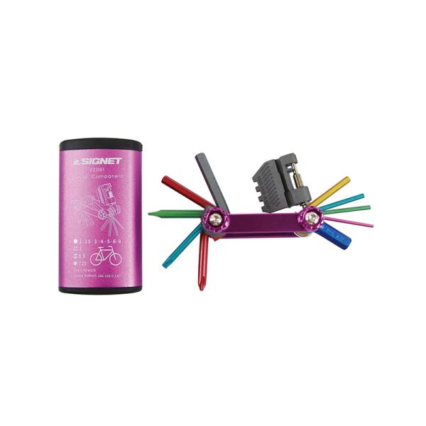 メーカー名：SIGNET(シグネット)品番：22081商品名：フォールディングツールセット パープル (カラーケース)●本体サイズ収納時(mm)：W78D42×H23●ケースサイズ(mm)：W104×D56×H27●本体重量(g)：193●...