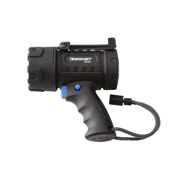 メーカー名：SIGNET(シグネット)品番：96092商品名：LEDスポットライト 単3X3本(電池なし)●使用光源：高輝度チップタイプ白色LED●明るさ(lm)：HIGH・300/LOW・150/FLASH・300●最大照射距離(m)：約...