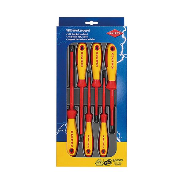 メーカー名：KNIPEX(クニペックス)品番：002012V01商品名：絶縁ドライバーセット●先端部仕上げ：研磨●ハンドル仕様：1000V絶縁(VDE絶縁テスト済み)