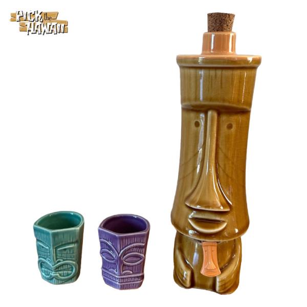 南カリフォルニアの人気アーティスト「Josh Agle(SHAG)」が手がけた、2006年製TIKIコレクションの陶器製酒器セット。TIKIモチーフのデキャンタとショットグラス2個がセットになった、レトロで遊び心あふれるアイテムです。高さ約...