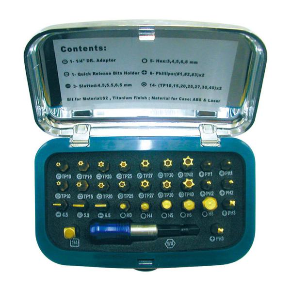 メーカー名：SIGNET(シグネット)品番：22032商品名：30PC 1/4" 1/4"SQ チタンコーティングビットセット●差込角(HEX)：1/4