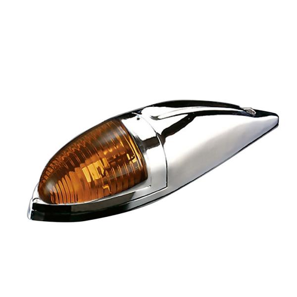 アルミ製サイドランプ ATS-712 メッキ仕様正面レンズはガラスとなります。バルブは含まれておりませんので、12Wまでのバルブを別途ご用意ください。［仕様］レンズカラー : オレンジサイズ : 長さ310mm×幅90mmボディ材質 : ア...