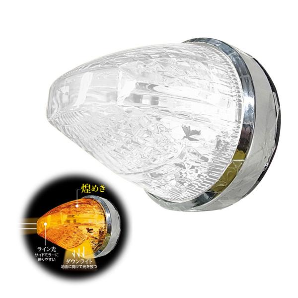 従来のマーカーランプの用途に加え、ライン光によって他車のサイドミラーに映りやすく視認性が向上。ダウンライトは地面を照らし、車幅確認をしやすくするレンズカットで煌めく光を演出するインナーレンズと側面に光を向ける＜ラインレンズ＞と地面を照らす＜...