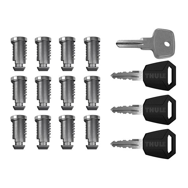 2019年新登場新型ワンキーシステム　TH4512 キーシリンダー12個入りTHULE製のベースキャリアやアタッチメント・ルーフボックスに使われているカギを統一することが出来る機能で、キーシリンダーを入れ替えて同じカギで複数のキャリアを操作...