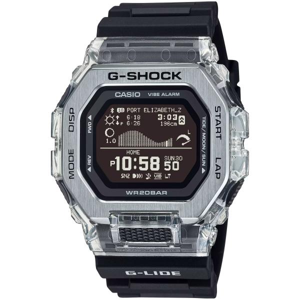 G-SHOCKのスポーツラインG-LIDEから、サマーシーズンに映えるマテリアル＆カラーを纏ったモデルです。陽射しを受けて煌めく波のイメージを2つの素材を組み合わせたベゼルで表現。トップにステンレススチールパーツを使用し、斜面をミラー仕上げ...