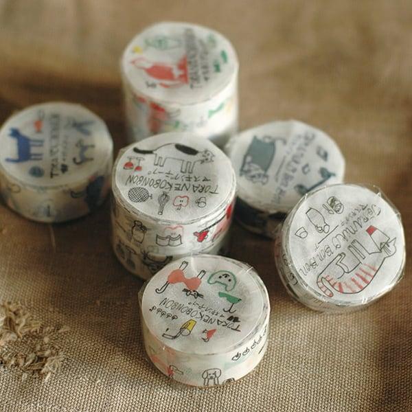 絵柄：4種類（A・B・C・D）サイズ：A・B柄：1.8cm×10m、C・D柄：2.0cm×10m＊ハウスグラムでも人気のトラネコボンボンさんと倉敷意匠のコラボレーションアイテムにマスキングテープが仲間入りしました＊トラネコボンボンさんのかわ...