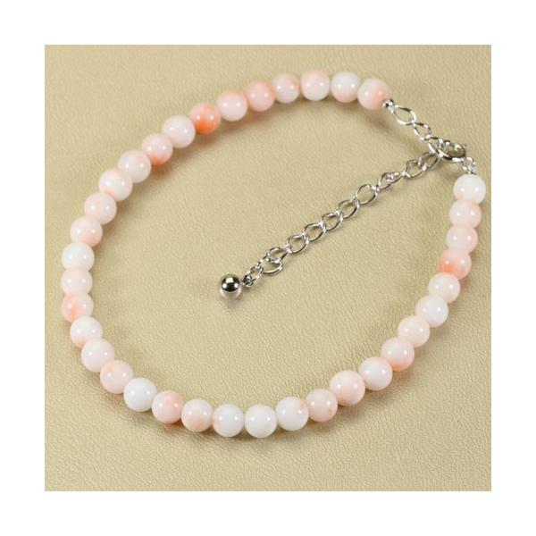 【全　長】 24cm（アジャスター5cm込み）【珊　瑚】直径5mm【重 さ】7.4g【枠素材】新S中メッキ【珊瑚種類】ミッド珊瑚【商品説明】色は白に近い、うっすらピンク色ですヒのある玉が混じっています。写真は、イメージ写真になります。 珊瑚...