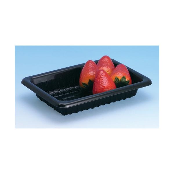 商品名：イチゴ200A 黒商品コード：200289サイズ（mm）：165(145)×115(90)×29P袋入数：100CS入数：3000材質：A-PET重量（g）：6.5内容量の目安：イチゴ一段詰め約200g用備考：KEYWORDS苺  ...