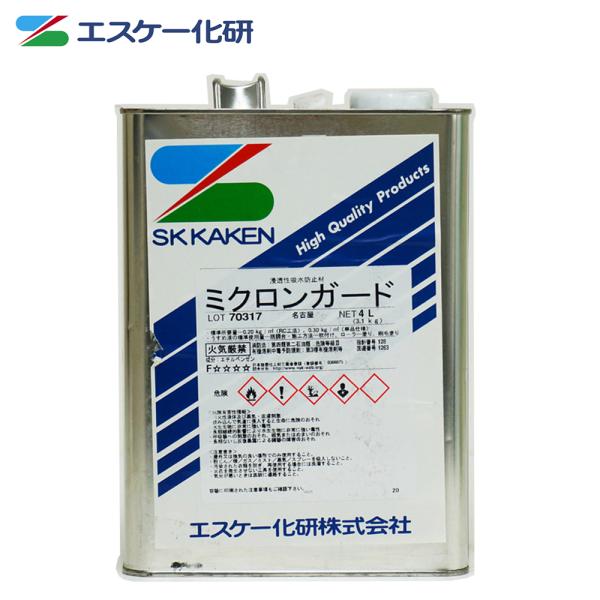 （商品内容）●ミクロンガード　4L※関東地方以外は送料が掛かります。※メーカー出荷完了後はお客様都合によるキャンセル・返品はお受けできません。※日付指定は出来ません。【特長】1.吸水防止持続性　コンクリート、セメントモルタル、セメント二次製...