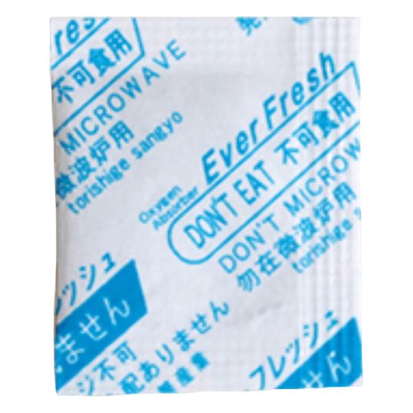 規格：幅50mm×長さ50mm水分活性値(AW)：0.75以下酸素吸収速度：1〜2日作業時間：4時間1ケース：100個×20袋入り