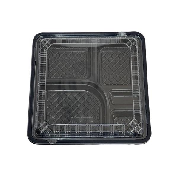 ※ご注意ください※個人宅配送不可の為、お届け先住所に農園名、店舗名、営業所名等屋号が必須となります。外寸：220×220×34(蓋12)mm材質：本体MSD、蓋OPS仕様：内嵌合蓋付、レンジ可色・柄：本体黒、蓋透明メーカー：エフピコチューパ...