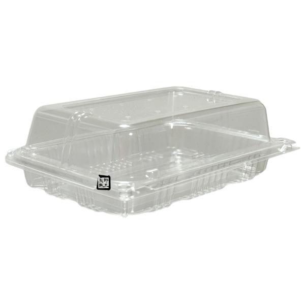 規格：長辺170(155)mm×短辺120(102)mm×高さ55mm(本体+フタ23+35mm)※()は内寸材質：OPS、ボタン嵌合、8穴開き重量/枚：11.62gメーカー：信和株式会社1ケース：100枚×6袋入り●目安●ミニトマト250...