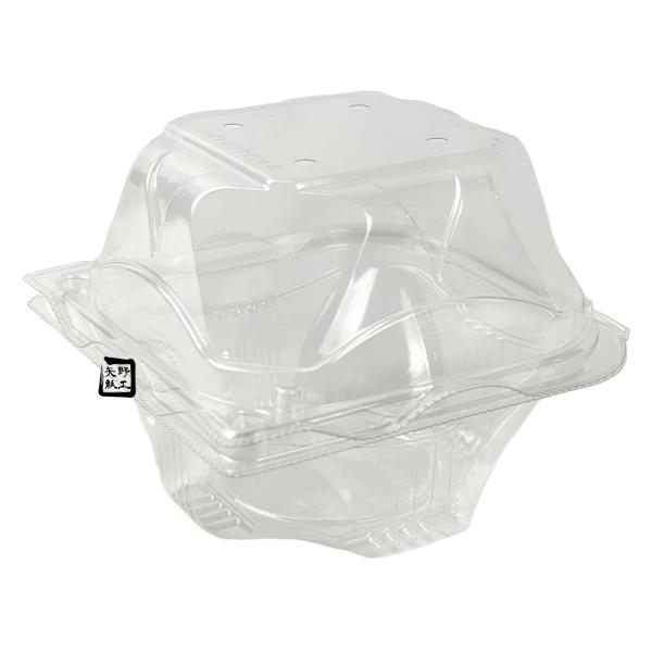 ※ご注意ください※個人宅配送不可の為、お届け先住所に農園名、店舗名、営業所名等屋号が必須となります。規格：125×125×高さ97(本体50+蓋47)mm材質：エコAPET仕様：ボタン嵌合、4穴あき、薄肉化品(従来品比較)メーカー：エフピコ...