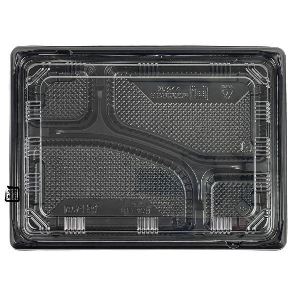 ※ご注意ください※個人宅配送不可の為、お届け先住所に農園名、店舗名、営業所名等屋号が必須となります。規格：幅230mm×奥行170mm×高さ32(フタ9)mm材質：本体PPF、フタOPS色・柄：本体黒、フタ透明仕様：内嵌合、レンジ対応重量/...